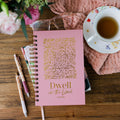 Dwell in the Word Journal - Gold Foil Floral Spiral | The Daily Grace Co.