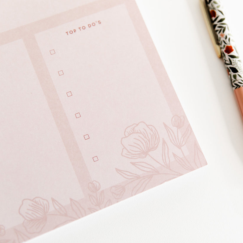 Daily Priority Notepad - Pastel Floral – The Daily Grace Co.