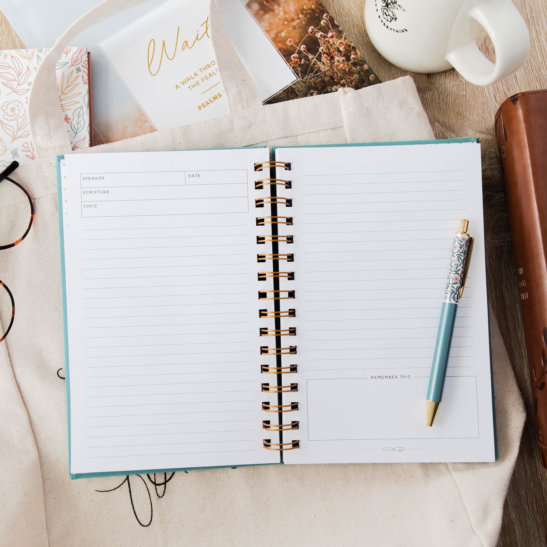 Sermon Notes Journal - Teal Spiral – The Daily Grace Co.